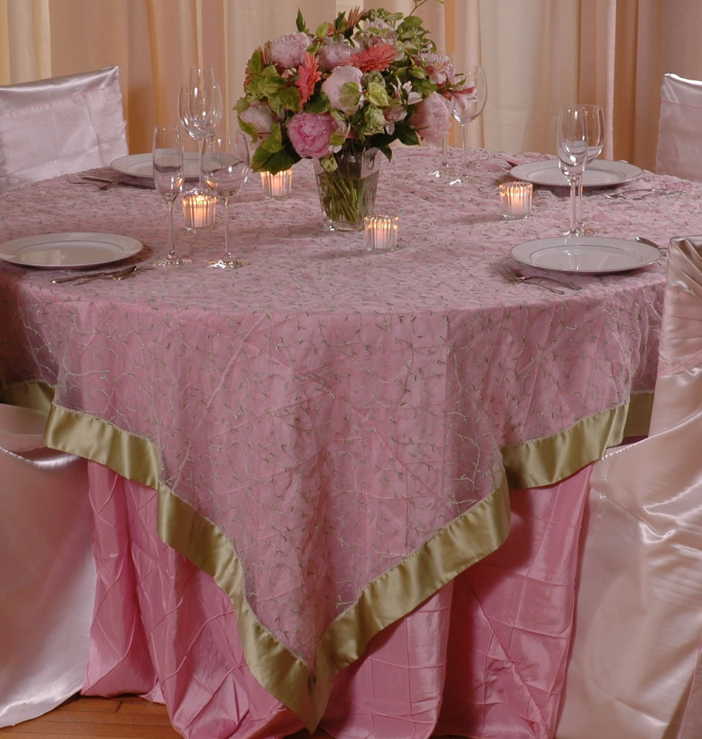 Vine Organza Celadon 90"sq | A to Z Party Rental, Montgomeryville PA