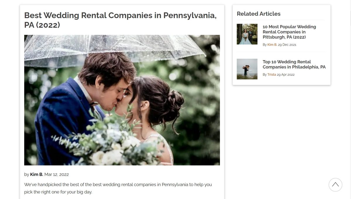 A to Z listed as one of the top 5 Wedding Rental Companies in PA! | A ...