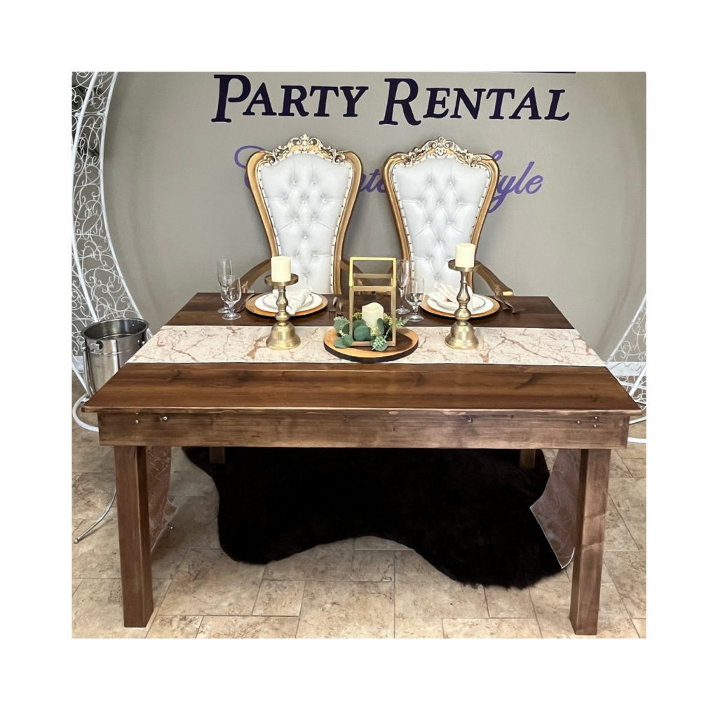 Rustic Farm Tables, Edison Tables & Sweetheart Table Rentals